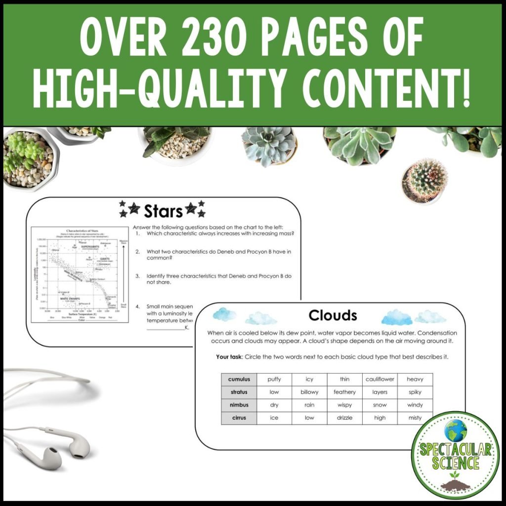 Earth And Space Science Task Cards | Warm-Ups | Exit Slips Complete Set ...