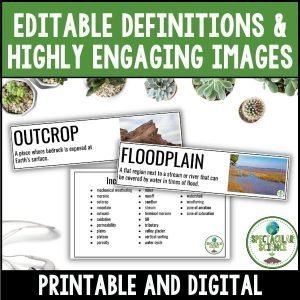 Earth's Surface Processes Vocabulary Word Wall Cards | Spectacular Science