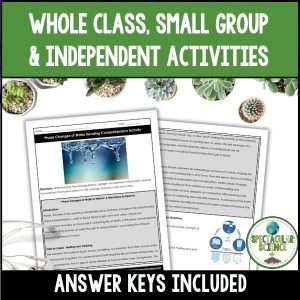 Phase Changes Of Water Unit - Water Cycle, Solid Liquid Gas, Activity ...