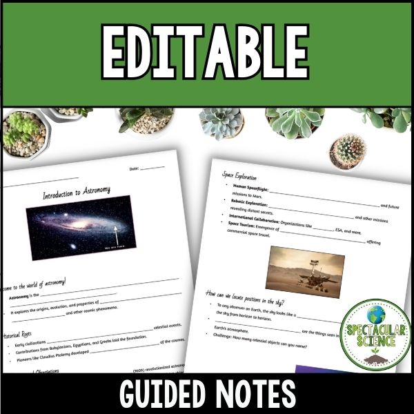 Introduction To Astronomy Presentation & Guided Notes | Spectacular Science