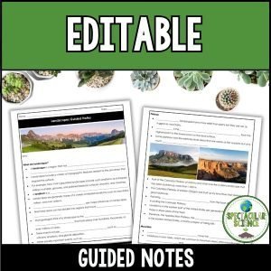 Landscapes & Landforms Presentation & Notes, Geography, Climate, Earth ...