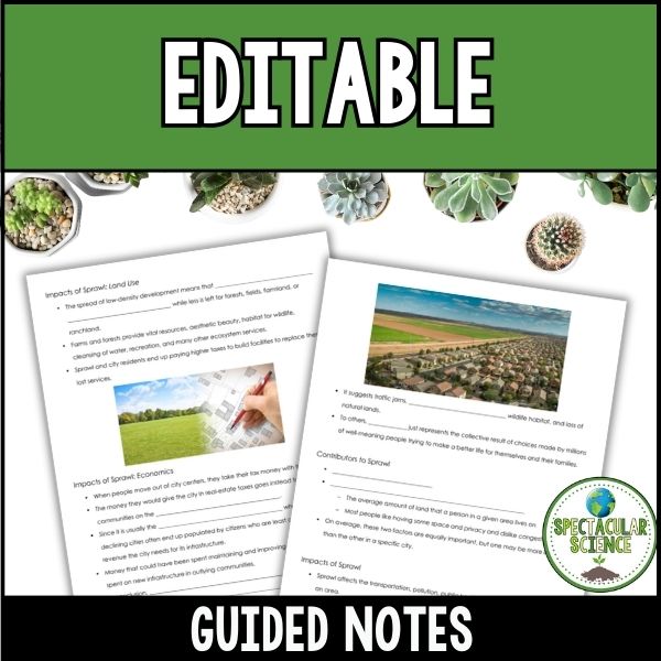 Sprawl Presentation & Guided Notes | Spectacular Science