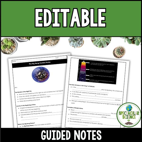 The Big Bang Theory Presentation & Guided Notes - Astronomy Worksheets ...