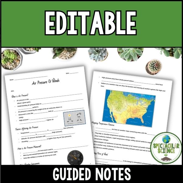 Air Pressure And Winds Presentation And Guided Notes