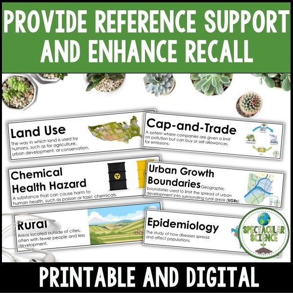 Environmental Science Vocabulary Word Wall Card Complete Set ...