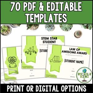 End Of Year Science Awards - Class Awards Editable