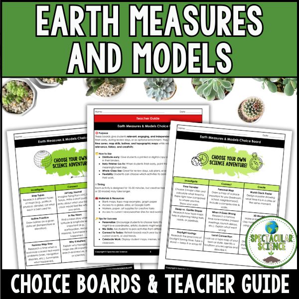 Earth Measures And Models Choice Board - Latitude, Longitude, Maps ...