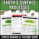Earth's Surface Processes Choice Board Student Activity Worksheets | Spectacular Science