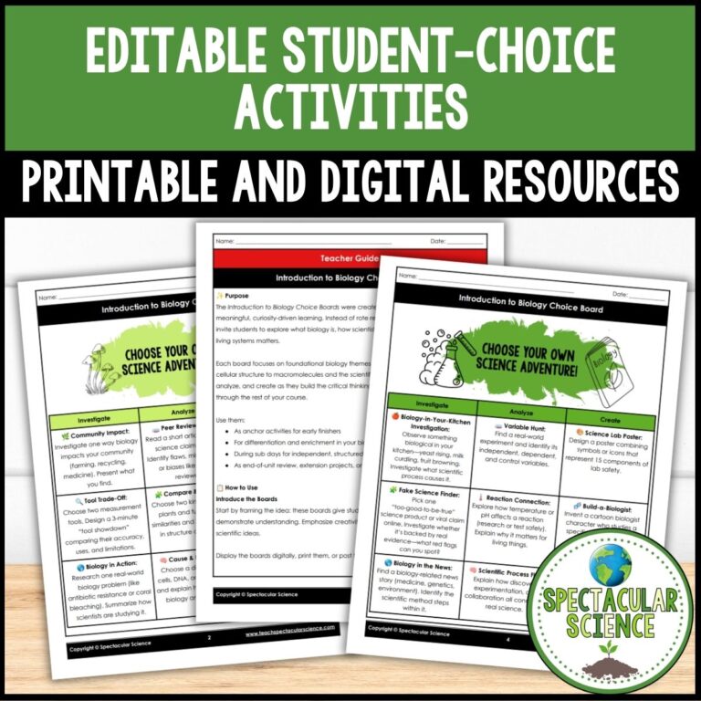 Biology Full Year Choice Board Bundle