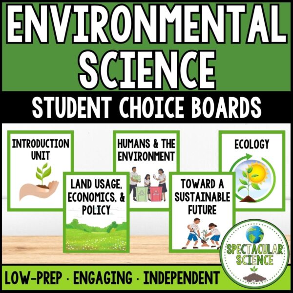 Environmental Science Choice Boards Student Activity Worksheets Bundle ...