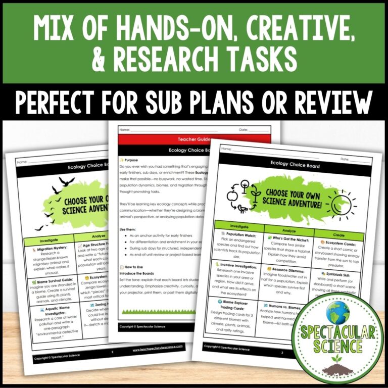 Environmental Science Choice Boards Student Activity Worksheets Bundle ...