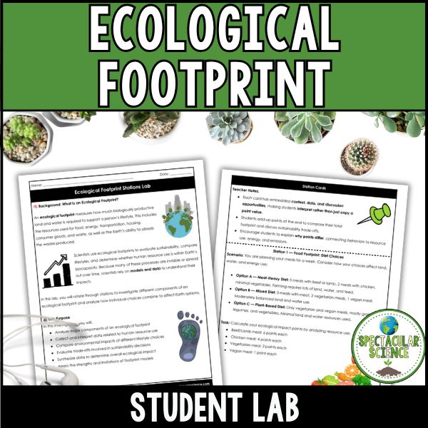 Ecological Footprint Stations Lab - Environmental Science, Worksheets ...