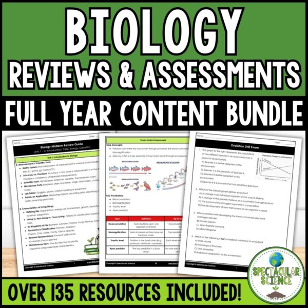 Biology Reviews And Assessments - Full Year Bundle