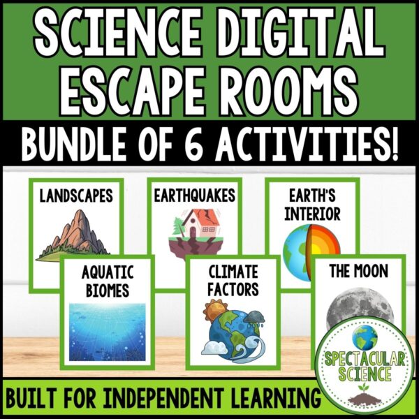 Earth And Space Science Digital Escape Room Bundle - Landforms, Moon ...