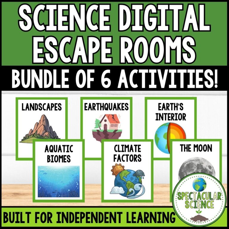 Earth And Space Science Digital Escape Room Bundle - Landforms, Moon ...