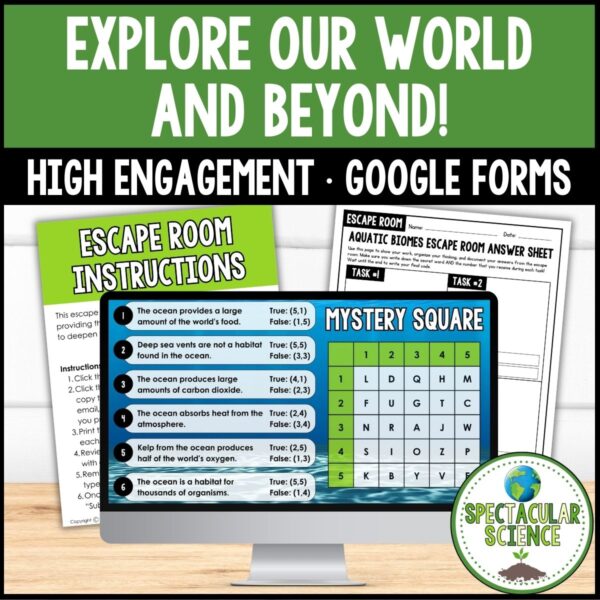 Earth And Space Science Digital Escape Room Bundle - Landforms, Moon ...